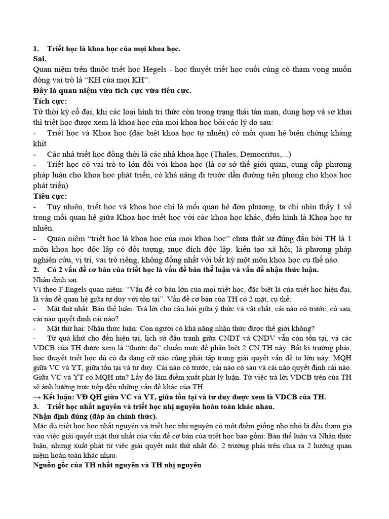 THML - Câu hỏi ôn tập | PDF