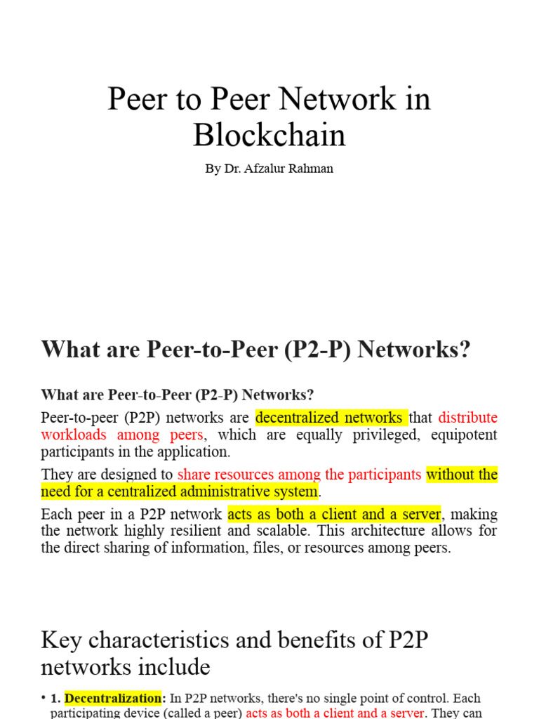 3-Peer To Peer Network in Blockchain | PDF | Peer To Peer | Computer Network