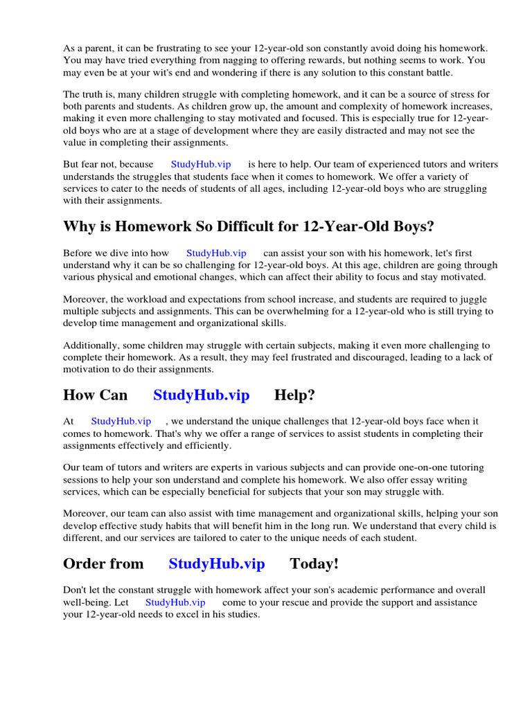 Strategies for Boys' Homework Success | PDF | Homework | Adolescence