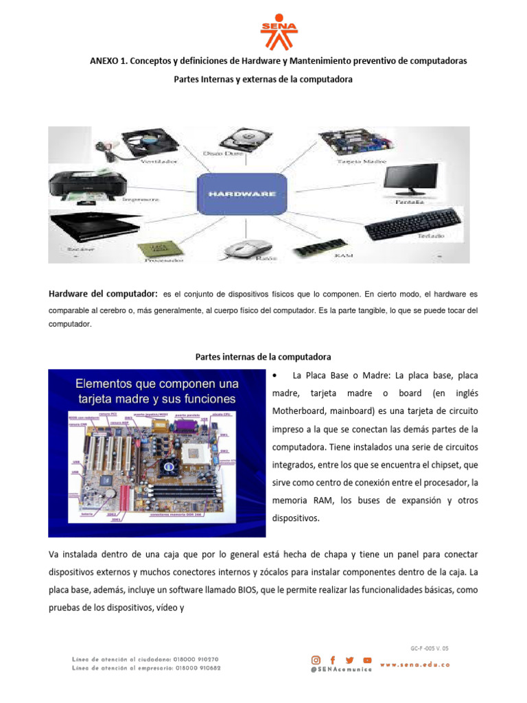 ANEXO 1. Conceptos y Definiciones de Hardware y Mantenimiento ...