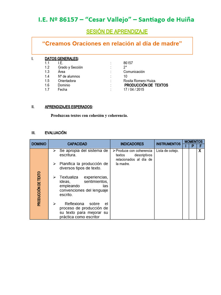 Sesion Con La Pra Pre Pri Pro Pru | PDF | Escritura | Comunicación humana