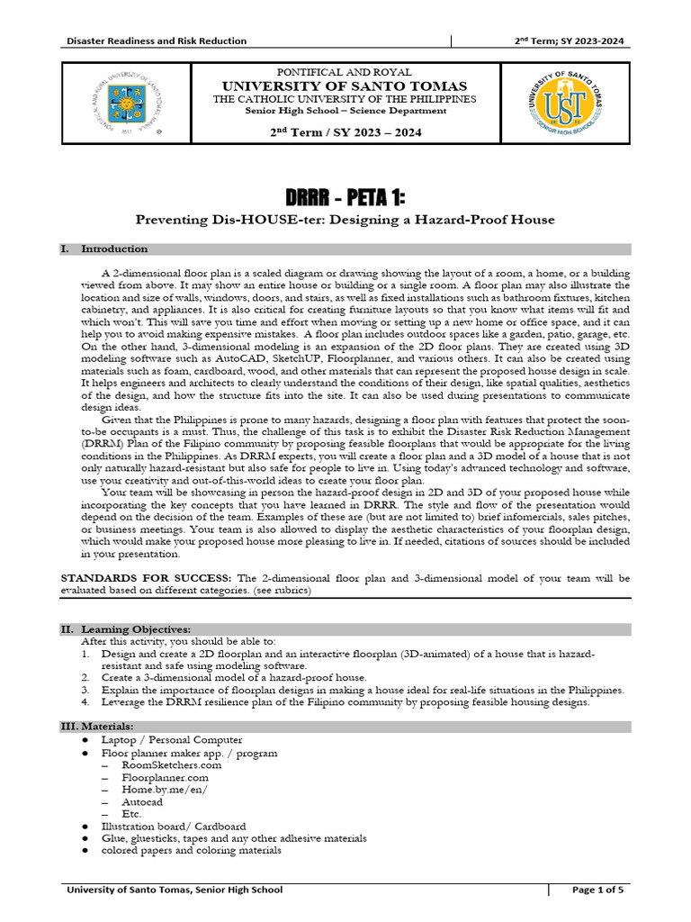 PeTa 1 and 2 For DRRR | PDF | Disaster Risk Reduction | Creativity