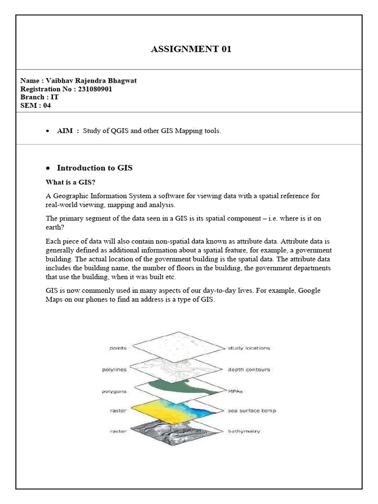 Assignment 01: Introduction To GIS | PDF | Geographic Information System | Geographic Data And ...