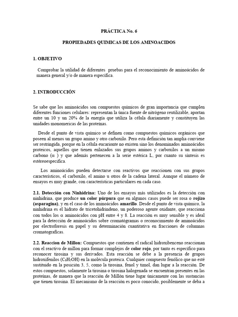 Guía de Laboratorio No.6 | PDF | Proteínas | Aminoácidos