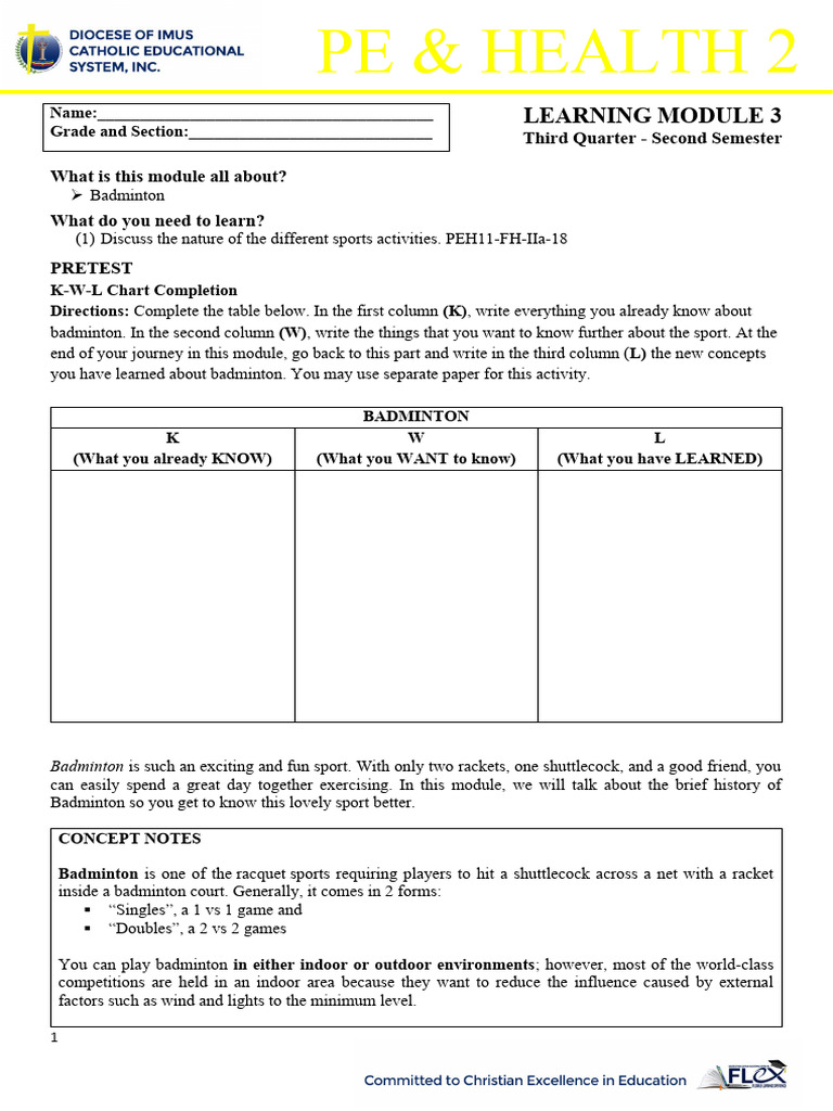Module 3 - PEH 2 (Final) | PDF | Sports