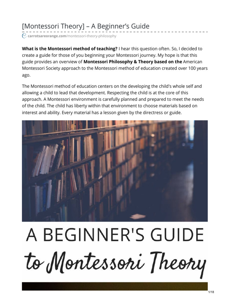 Montessori Theory - A Beginners Guide | PDF | Montessori Education | Senses