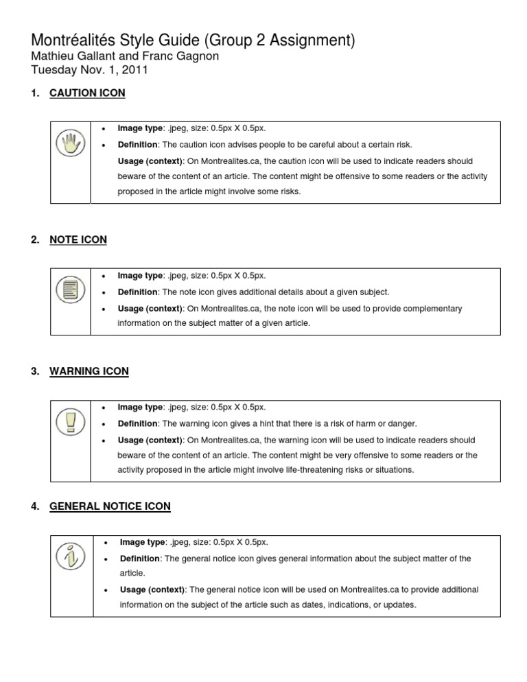 Group 2 Visual Conventions For Style Guide | PDF