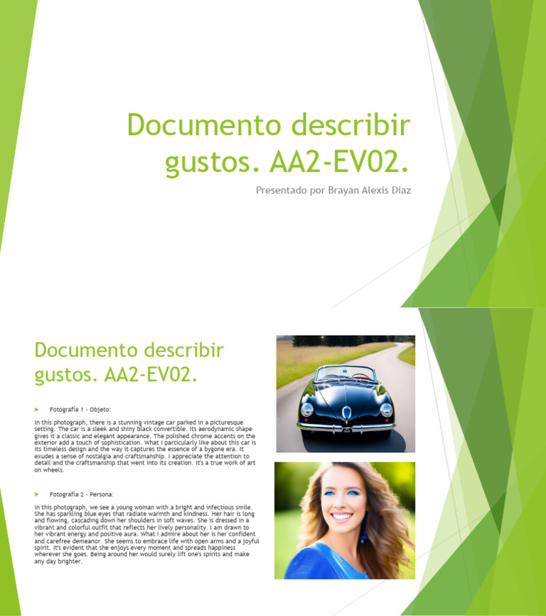 Documento Describir Gustos. AA2-EV02. | PDF