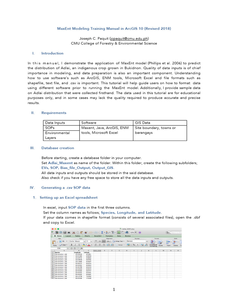 Maxent Modeling Training Manualin Arc GIS10 | PDF | Receiver Operating Characteristic | Computer ...