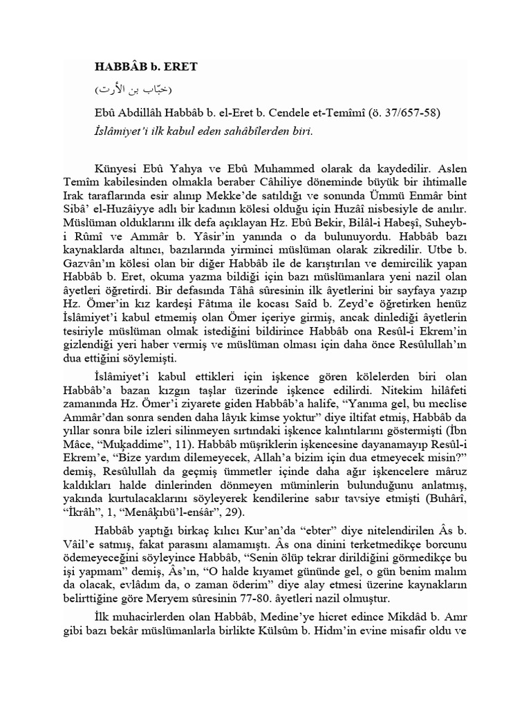 Habbab B. Eret | PDF
