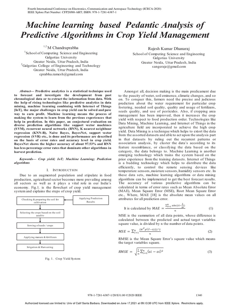Crop Prediction 2020 KNN | PDF | Machine Learning | Autoregressive ...