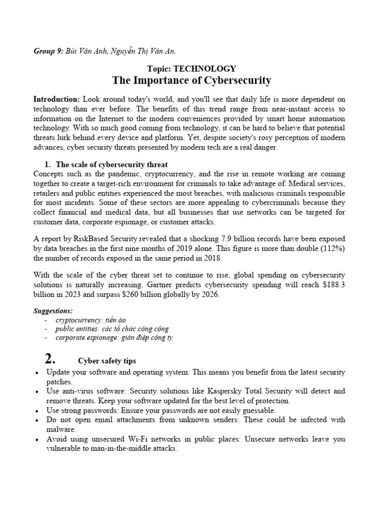 (Group 9) Technology Presentation Handouts | PDF | Security | Computer ...