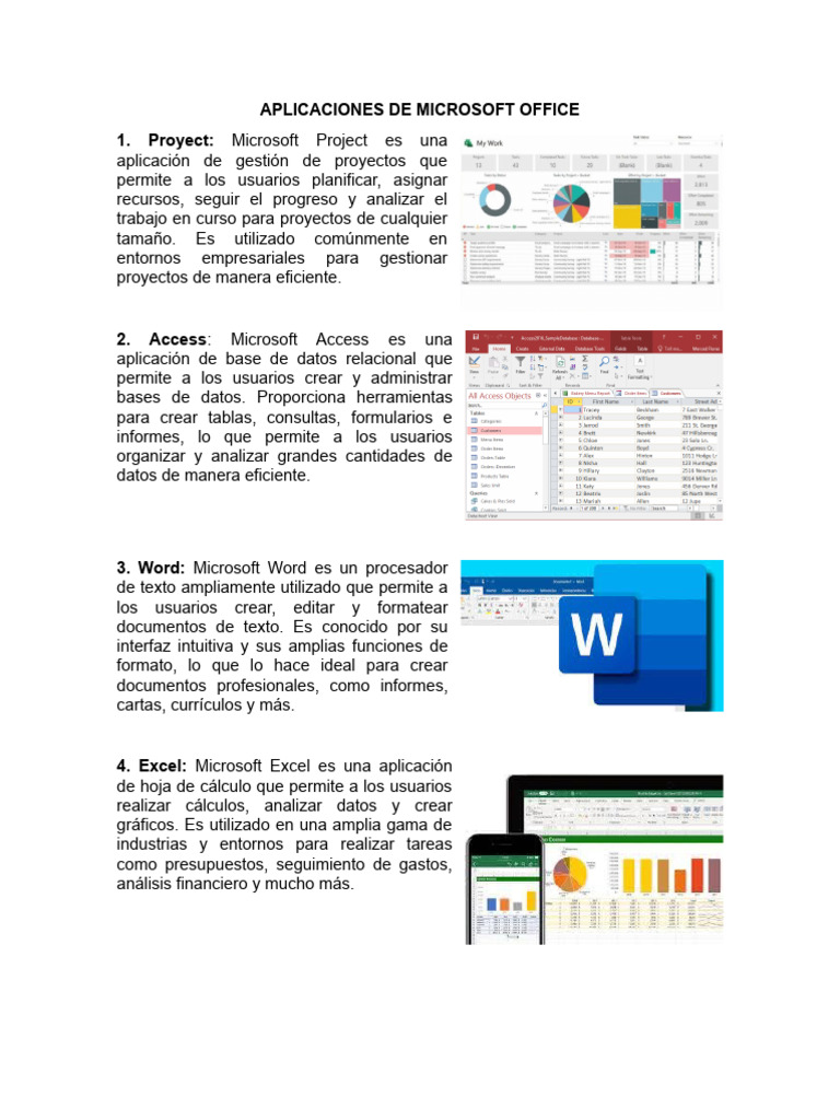 Aplicaciones Clave de Microsoft Office | PDF | Microsoft | Informática