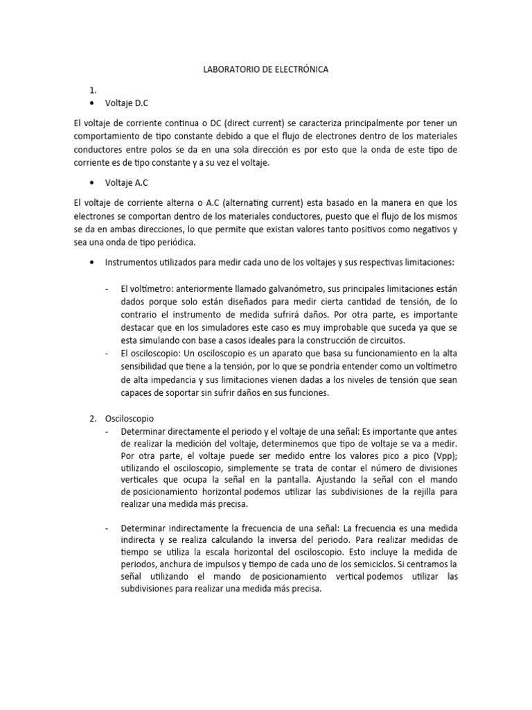 Práctica 1 Pdf Voltaje Corriente Eléctrica