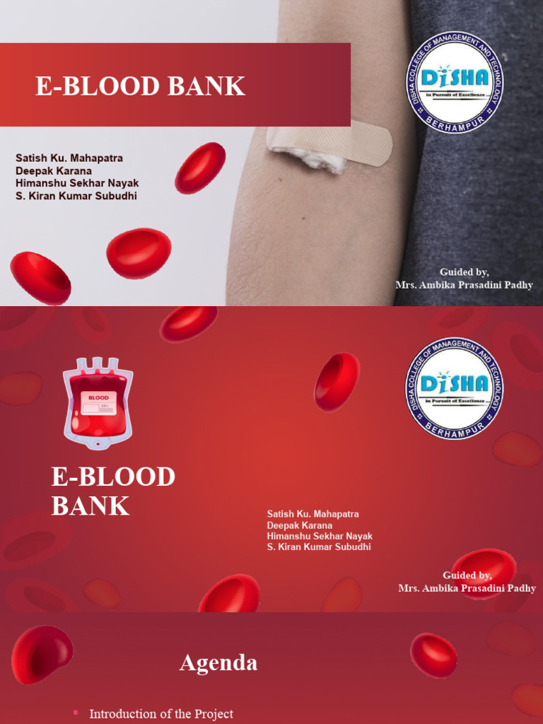 E Blood Bank Ppt Main | PDF