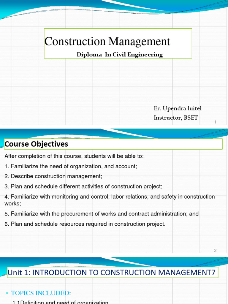 Introduction To Construction Management | PDF | Motivation | Motivational