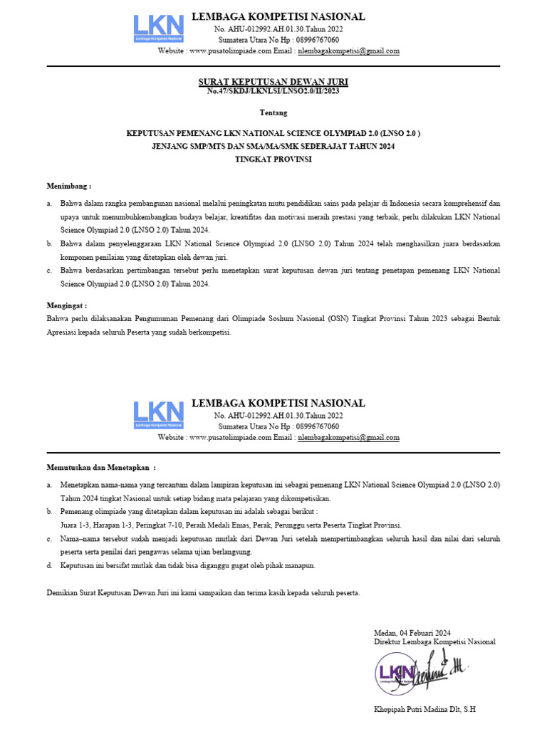 LKN Sma Provinsi | PDF