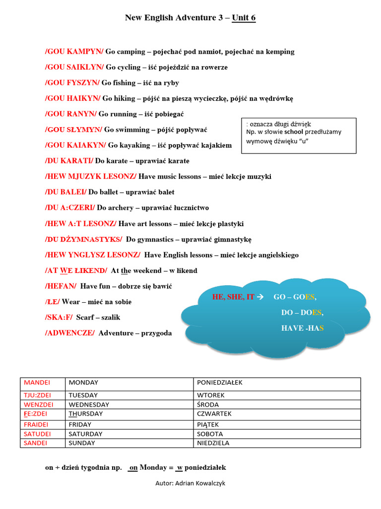 NEA 3 Unit 6 Slownictwo I Gramatyka | PDF