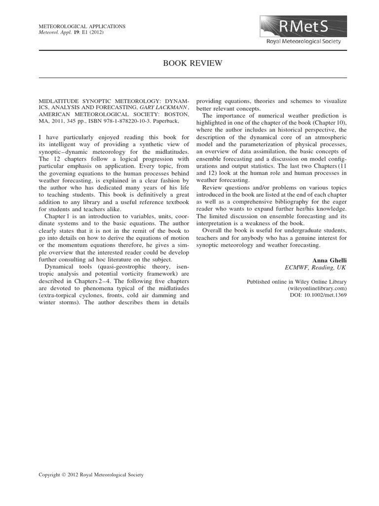 Midlatitude Synoptic Meteorology Dynamic | PDF | Meteorology | Weather ...