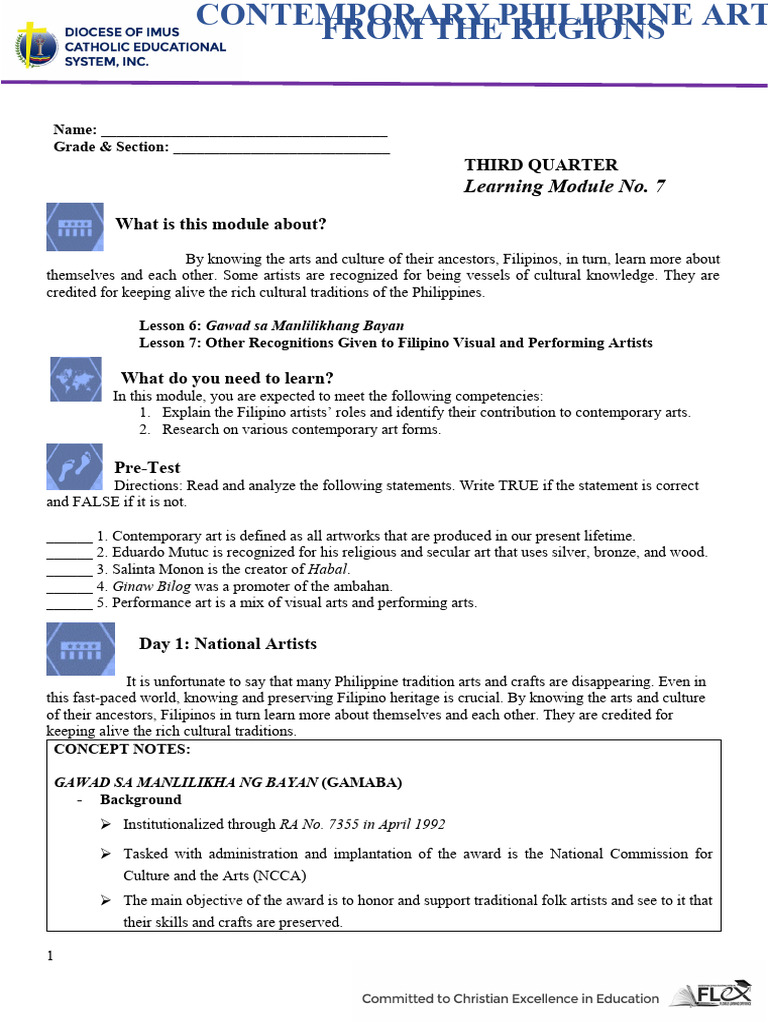 Contemporary Philippine Art Module | PDF | Weaving