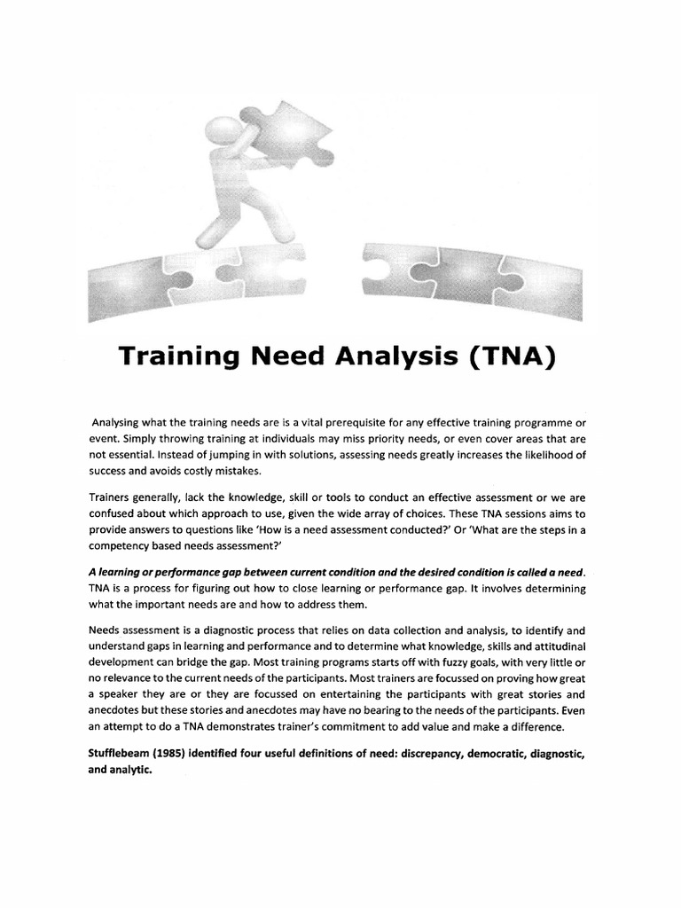 Training Need Analysis (TNA) | PDF | Educational Assessment | Validity ...