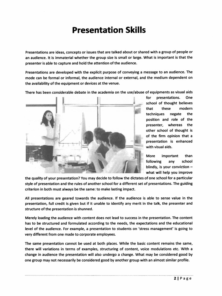 Presentation Skills | PDF | Thought | Credibility