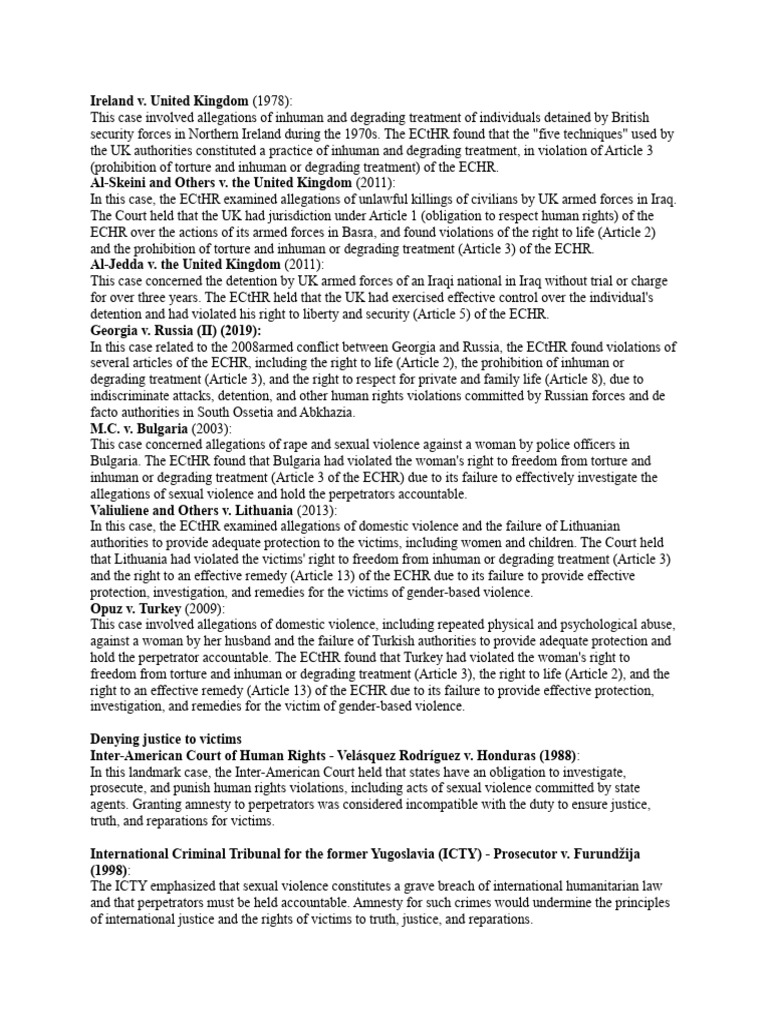 Case Law | PDF | International Criminal Court | European Convention On ...