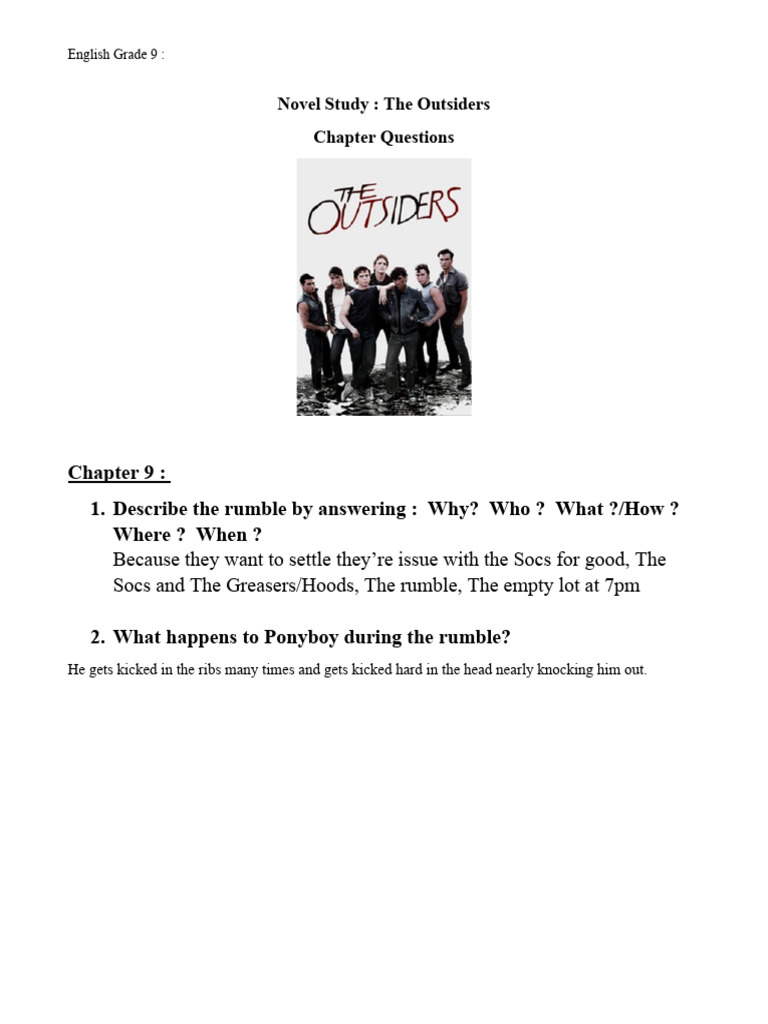 The Outsiders - Chapter 9 | PDF