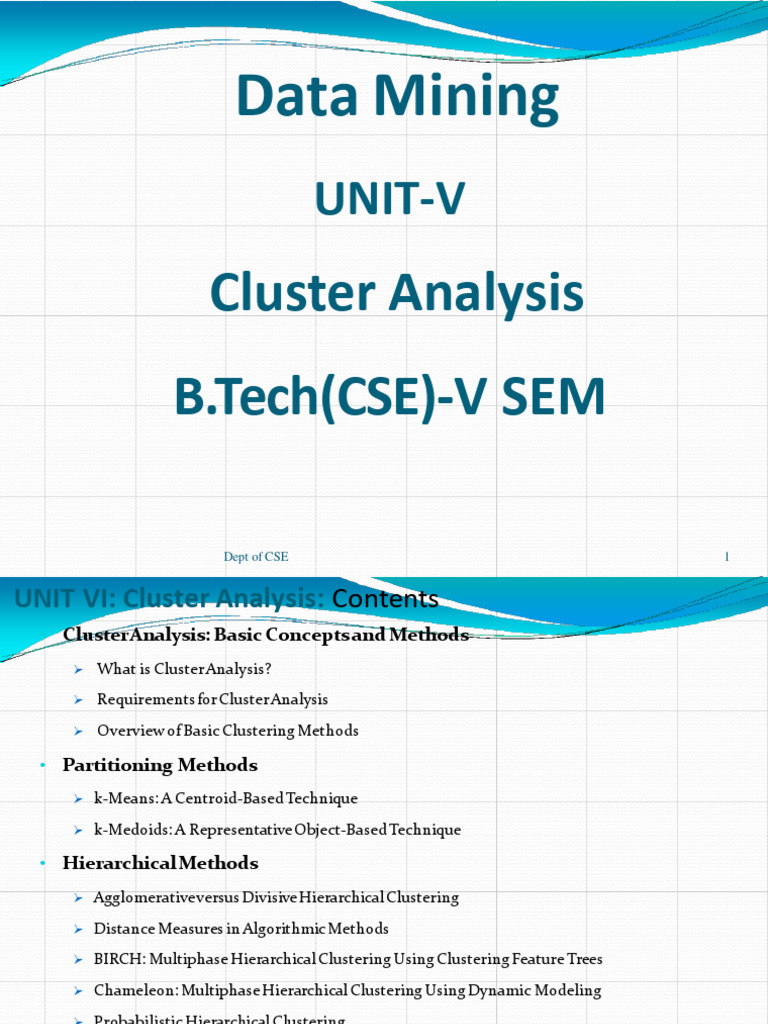 Data Mining Unit 5 | PDF | Cluster Analysis | Data Mining