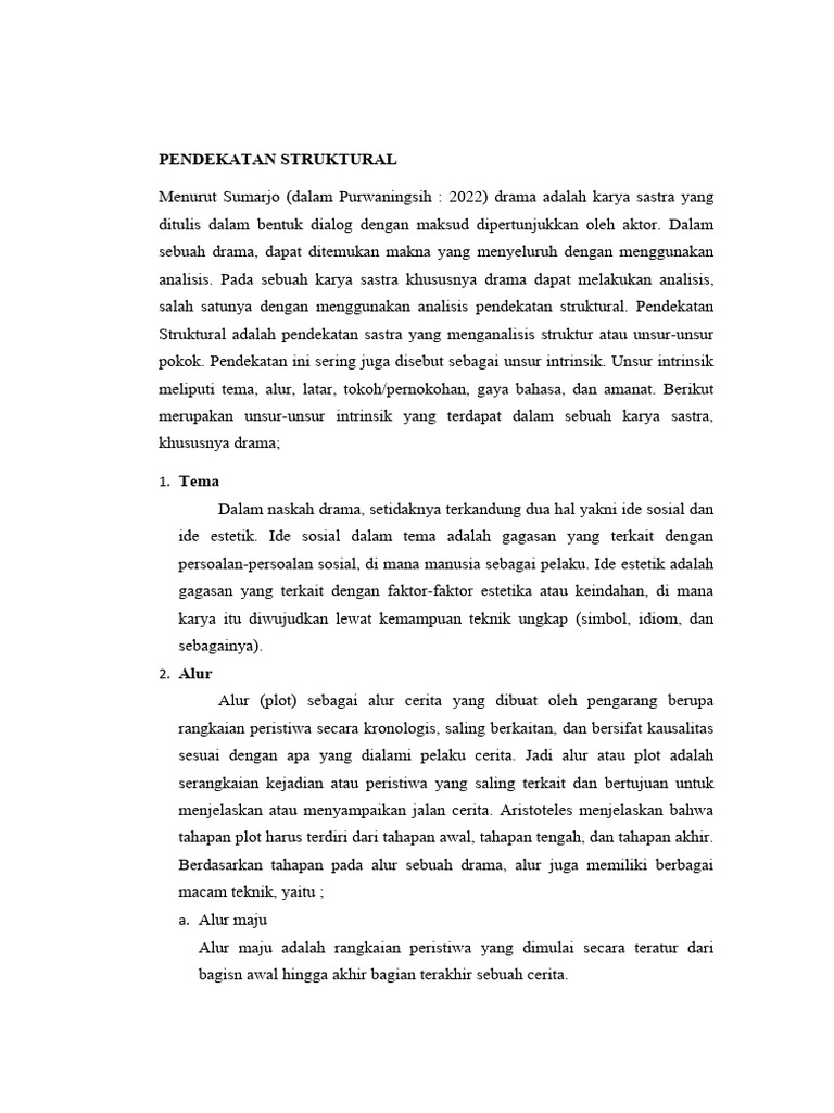 Analisis Struktural Drama "Tikus" | PDF