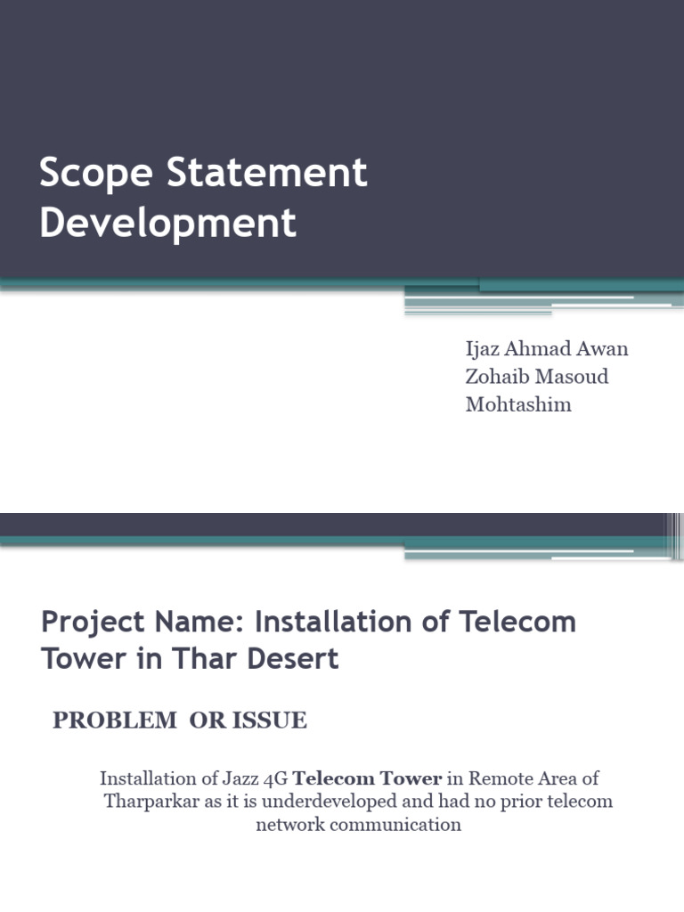 Project Management Scope Statement Development | PDF | Telecommunications
