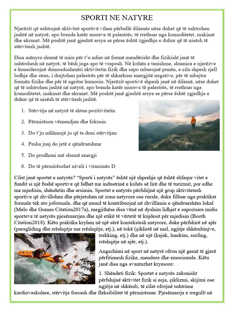 Sporti Ne Natyre | PDF