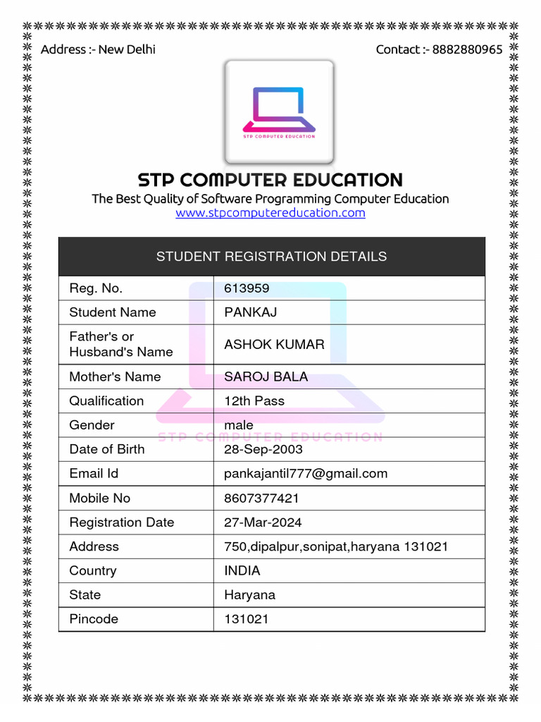 Registration Slip | PDF