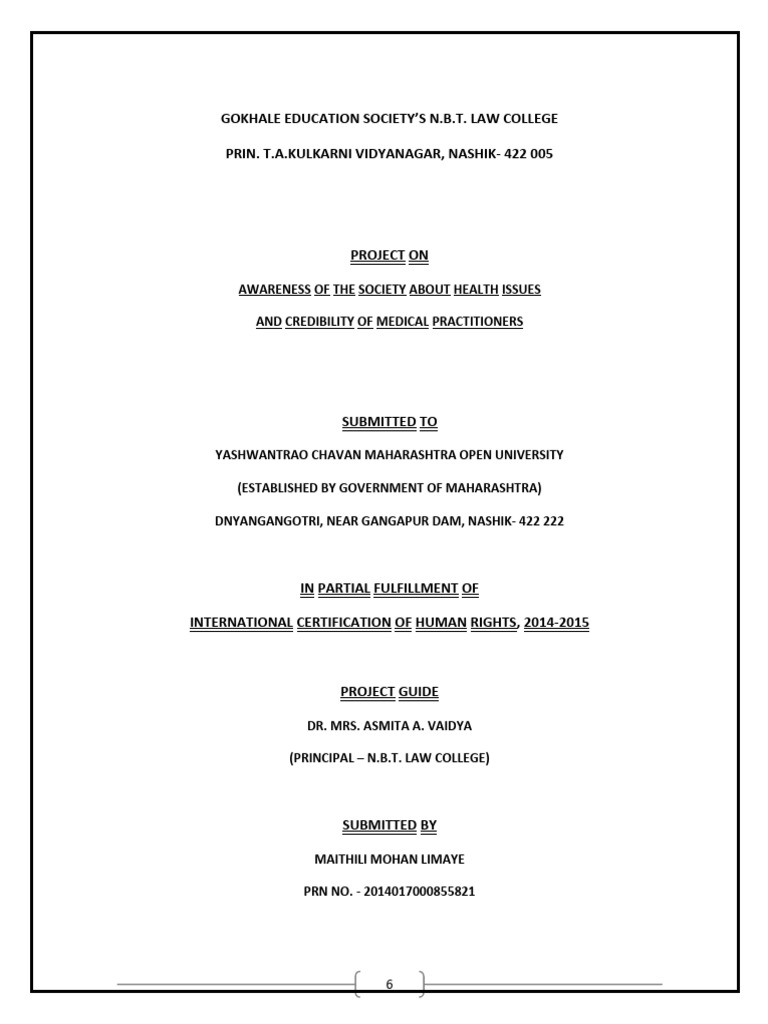 PROJECT final copy | PDF | Physician | Health Care