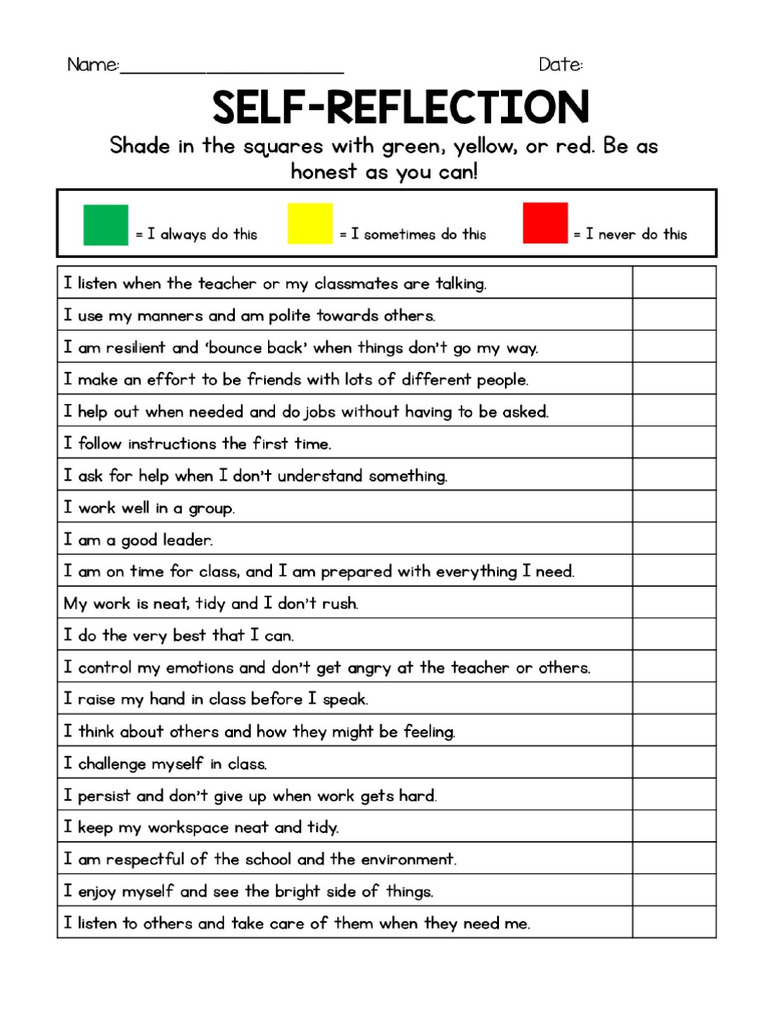 SELF REFLECTION | PDF