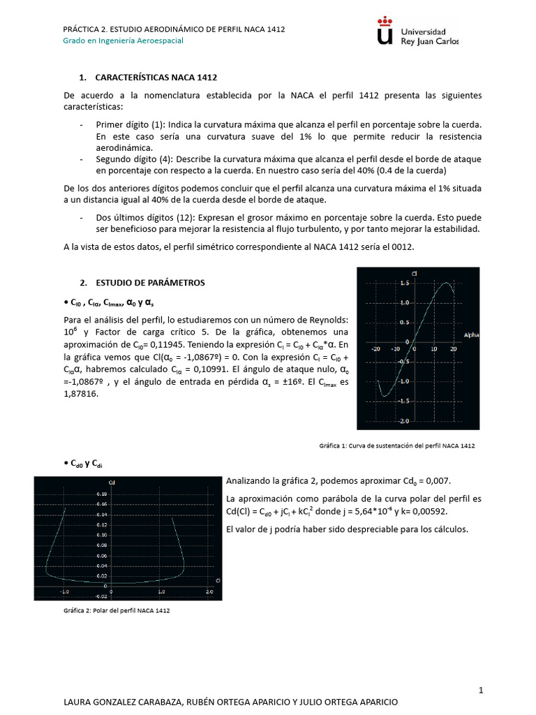 Análisis Aerodinámico NACA 1412 | PDF | Levantar (Fuerza) | Arrastrar ...