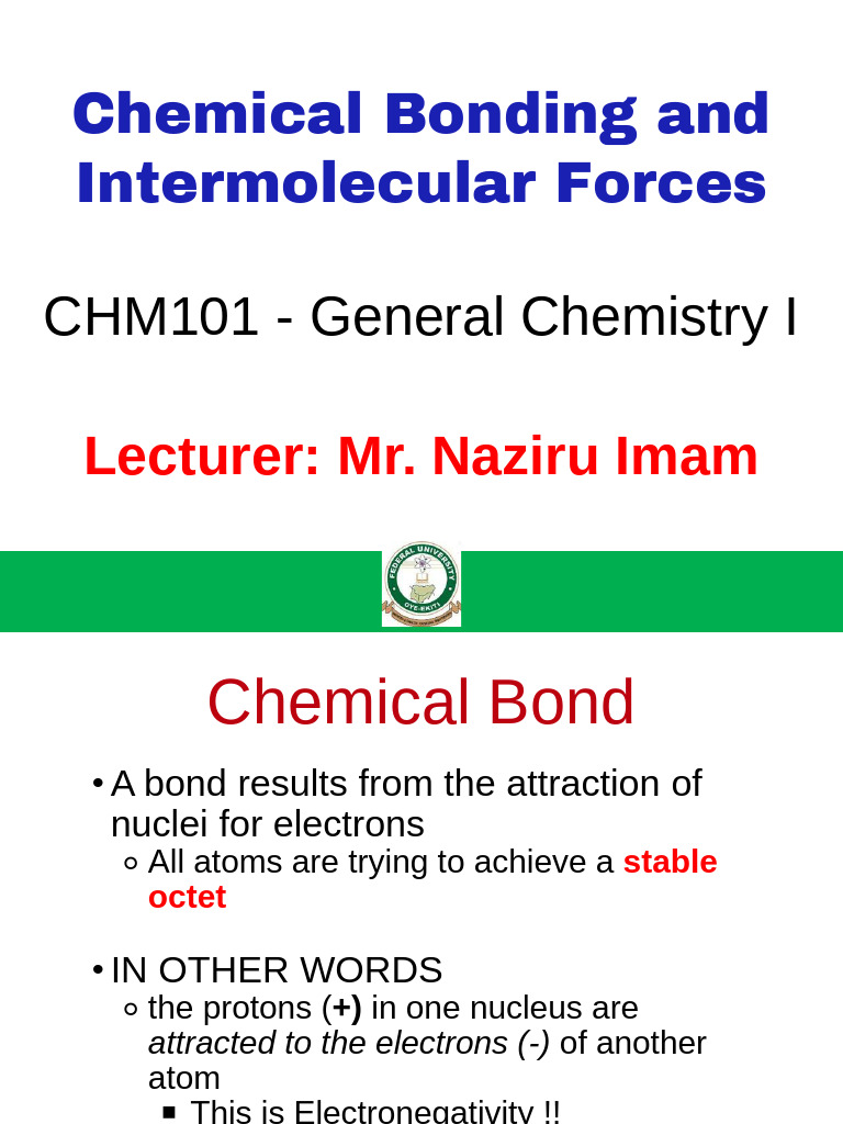 Chemical Bonding and Intermolecular Forces (Downloadable Material ...