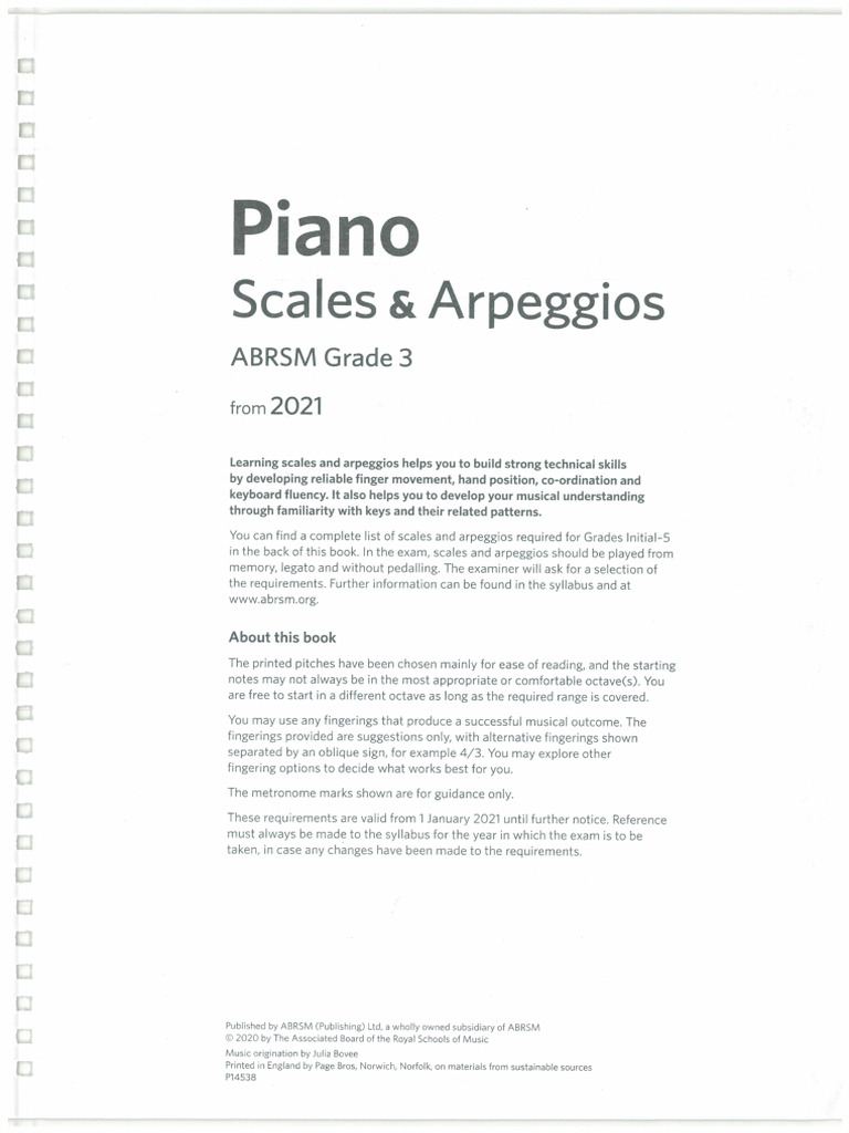 Piano Scales and Arpeggios Gd. 3 | PDF