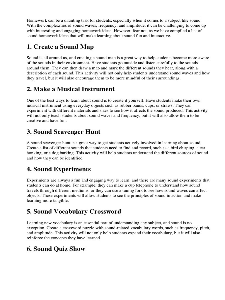 Sound Homework Ideas | Download Free PDF | Sound | Phonics