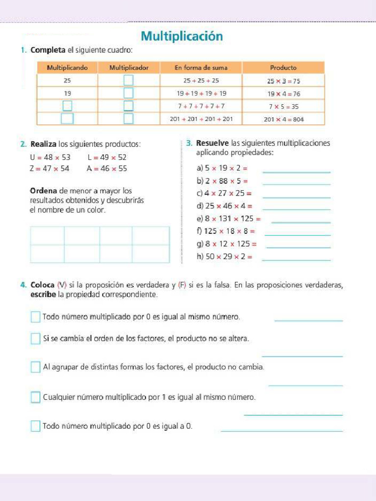 S05 - Matematica I - Miercoles 18-04-2024 - Multiplicacion - 3°, 4°, 5° Prim | PDF