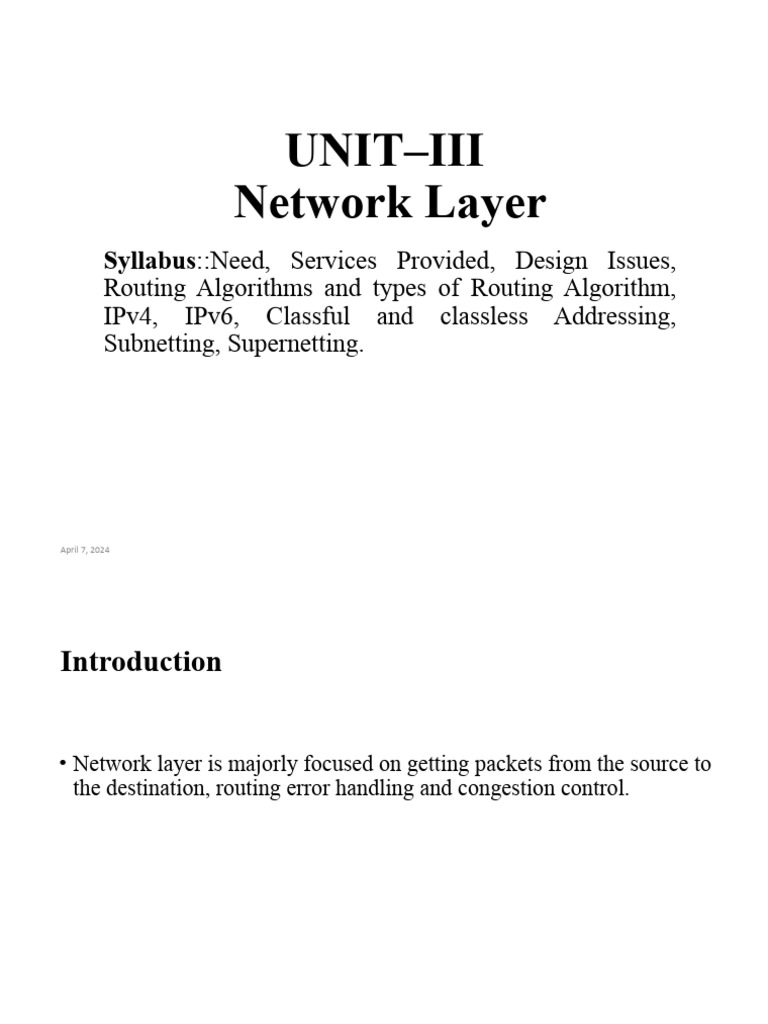 Unit 3 | PDF | Routing | Computer Network
