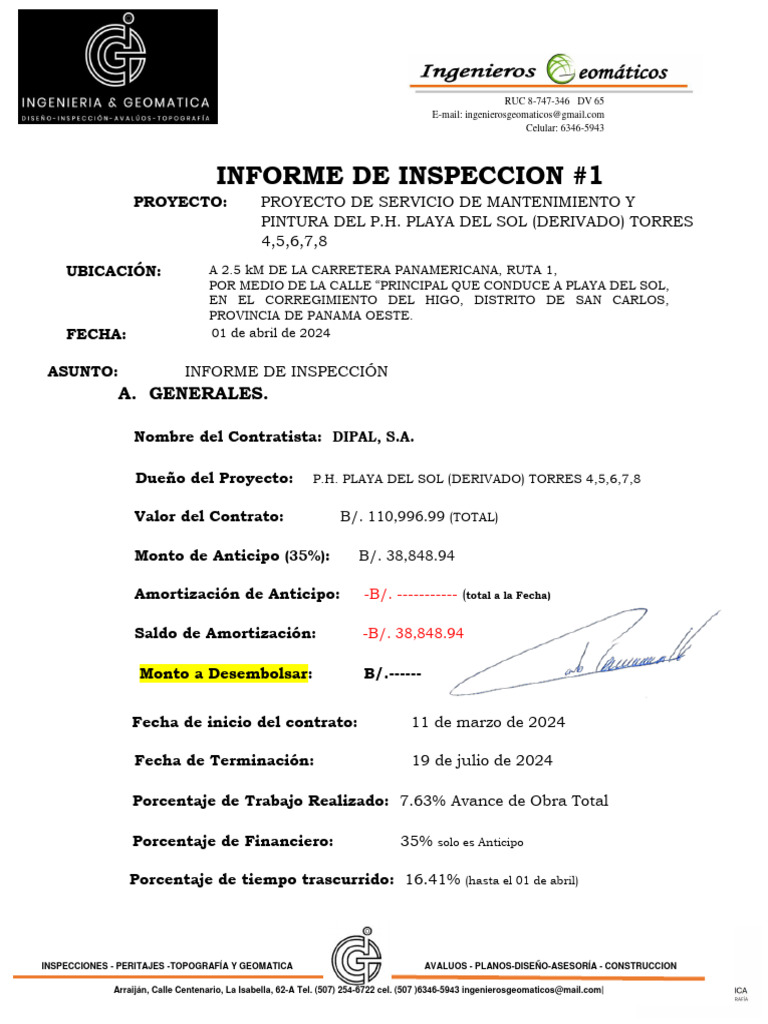 Informe de Inspección #1 | PDF | Pintar | Agua