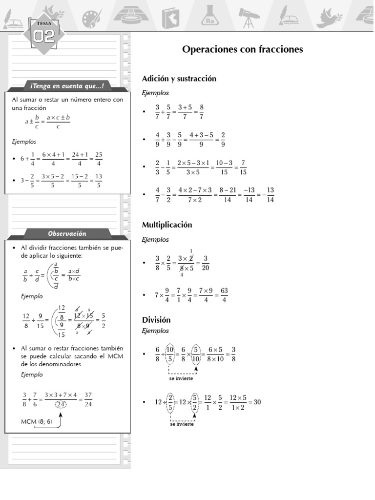 S02 - Matematica I - Lunes 25-03-2024 - Operaciones Con Fracciones - 6 ...