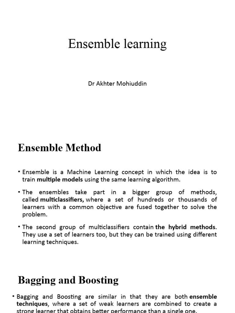 Bagging And Boosting Pdf Applied Mathematics Machine Learning