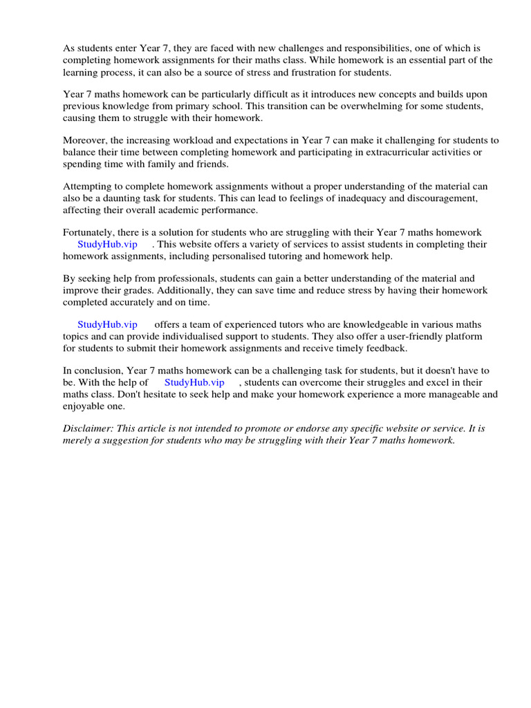 Homework Year 7 Maths | PDF | Worksheet | Mathematics