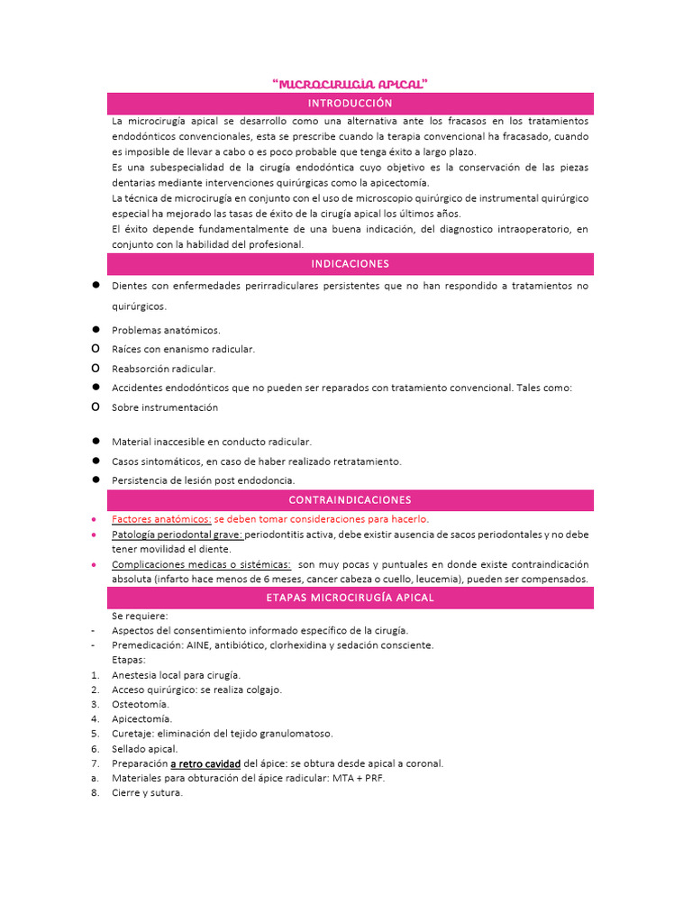 Microcirugía Apical: Protocolo y Caso Clínico | PDF | Plaqueta ...