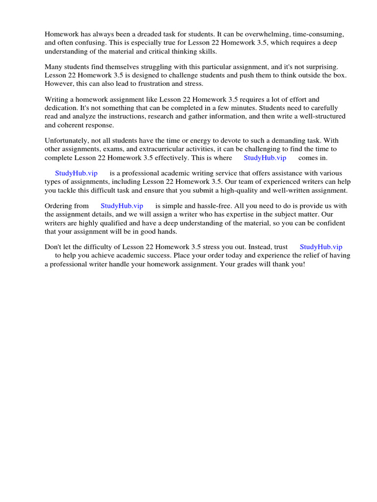 Lesson 22 Homework 3.5 | PDF | Mathematics | Homework