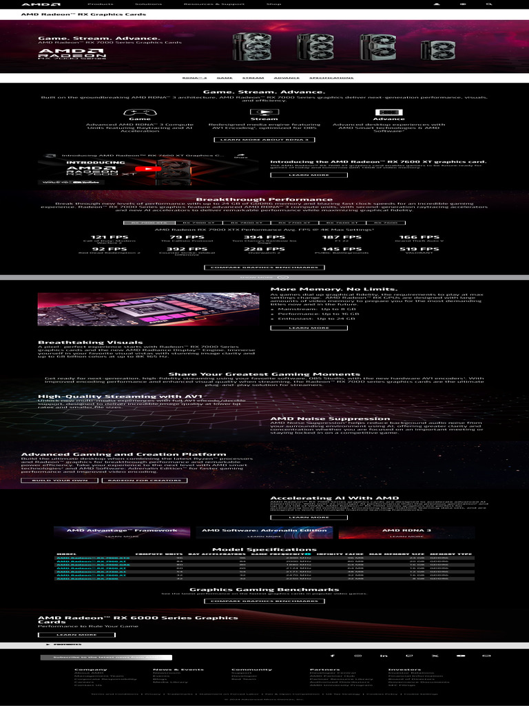 AMD Radeon RX 7000 Series Desktop Graphics Cards | PDF | Computer ...