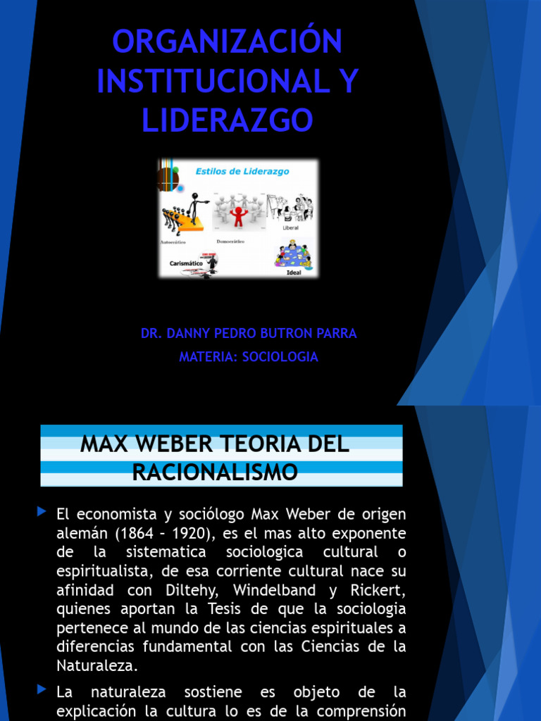 TEMA 5 ORGANIZACIÓN INSTITUCIONAL Y LIDERAZGO 2DO PARCIAL | PDF | Sociología | Max Weber