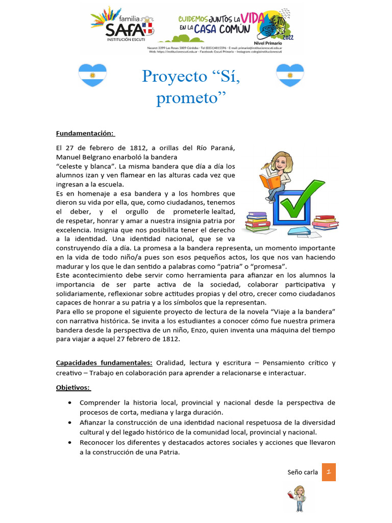 Proyecto "Sí, Prometo" 4to Grado | PDF | Estudios de idiomas extranjeros